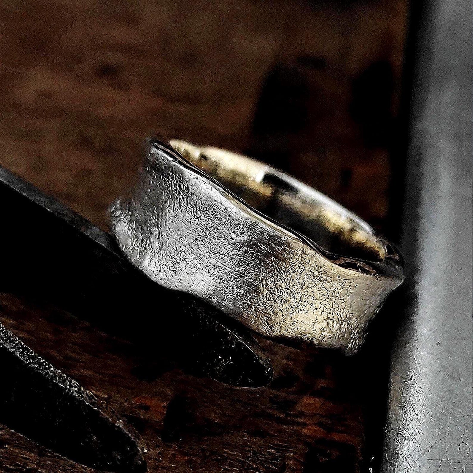 Melted Silver Band,molten Silver Ring,925 Silver Melted Ring ,rustic ...