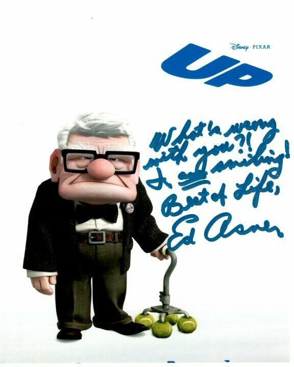 Ed Asner Signed Autographed 8x10 Disney up Carl Fredricksen Photo Great ...
