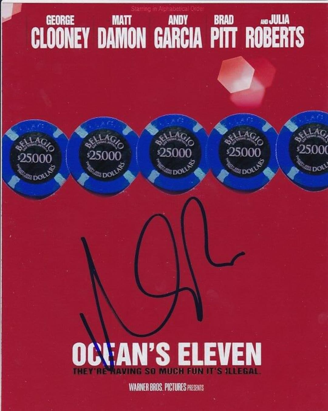 Matt Damon Signed Autographed 8x10 Ocean's Eleven Linus Caldwell Photo ...