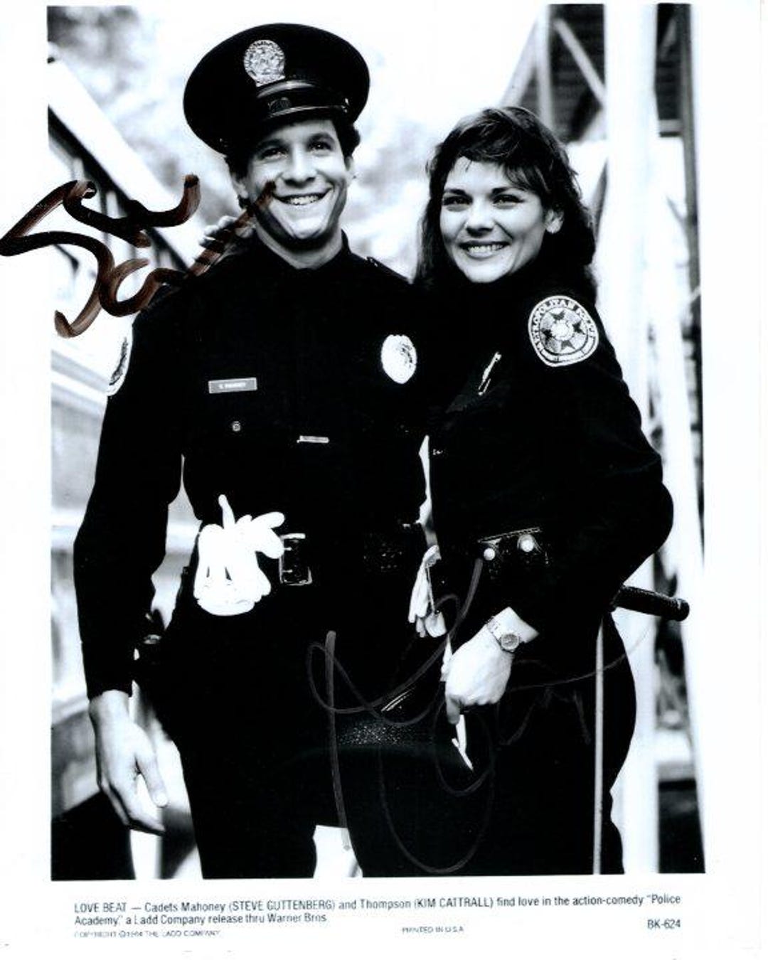 Steve Guttenberg & Kim Cattrall Signed Autographed 8x10 Police Academy ...