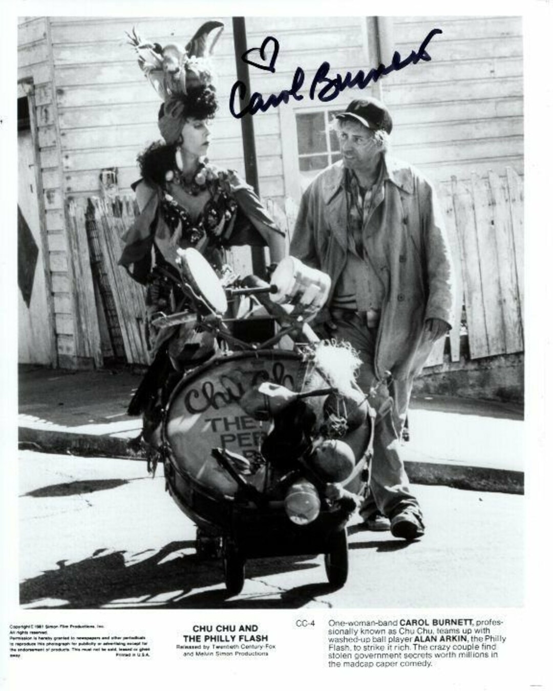 Carol Burnett Signed 8x10 Chu Chu and the Philly Flash W/ Alan Arkin ...