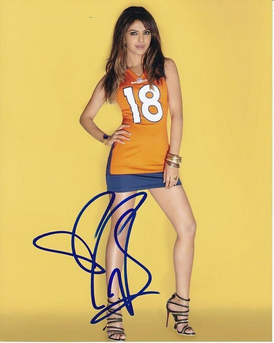 Priyanka Chopra Signed Autographed 8x10 Sexy Nfl Denver Broncos Photo ...
