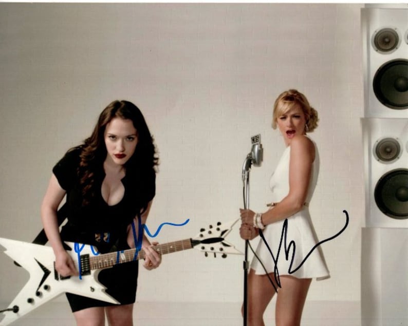 Beth Behrs and Kat Dennings Signed Autographed 8x10 2 Broke Girls Photo ...