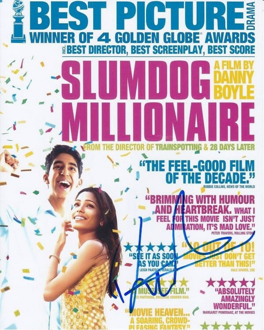Dev Patel Signed Autographed 8x10 Slumdog Millionaire Jamal Photo - Etsy
