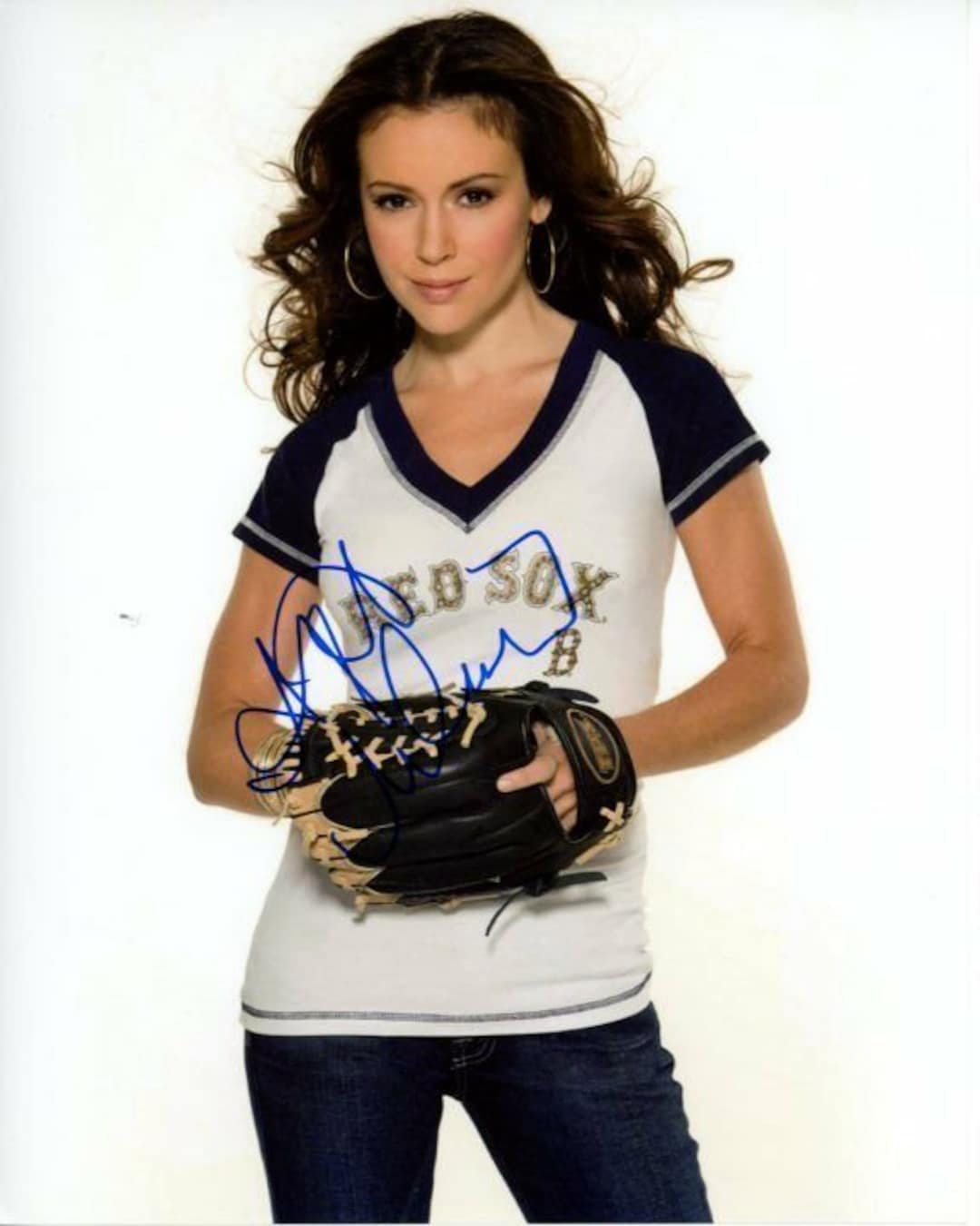 Alyssa Milano Signed Autographed 8x10 Mlb Red Sox Baseball Photo - Etsy