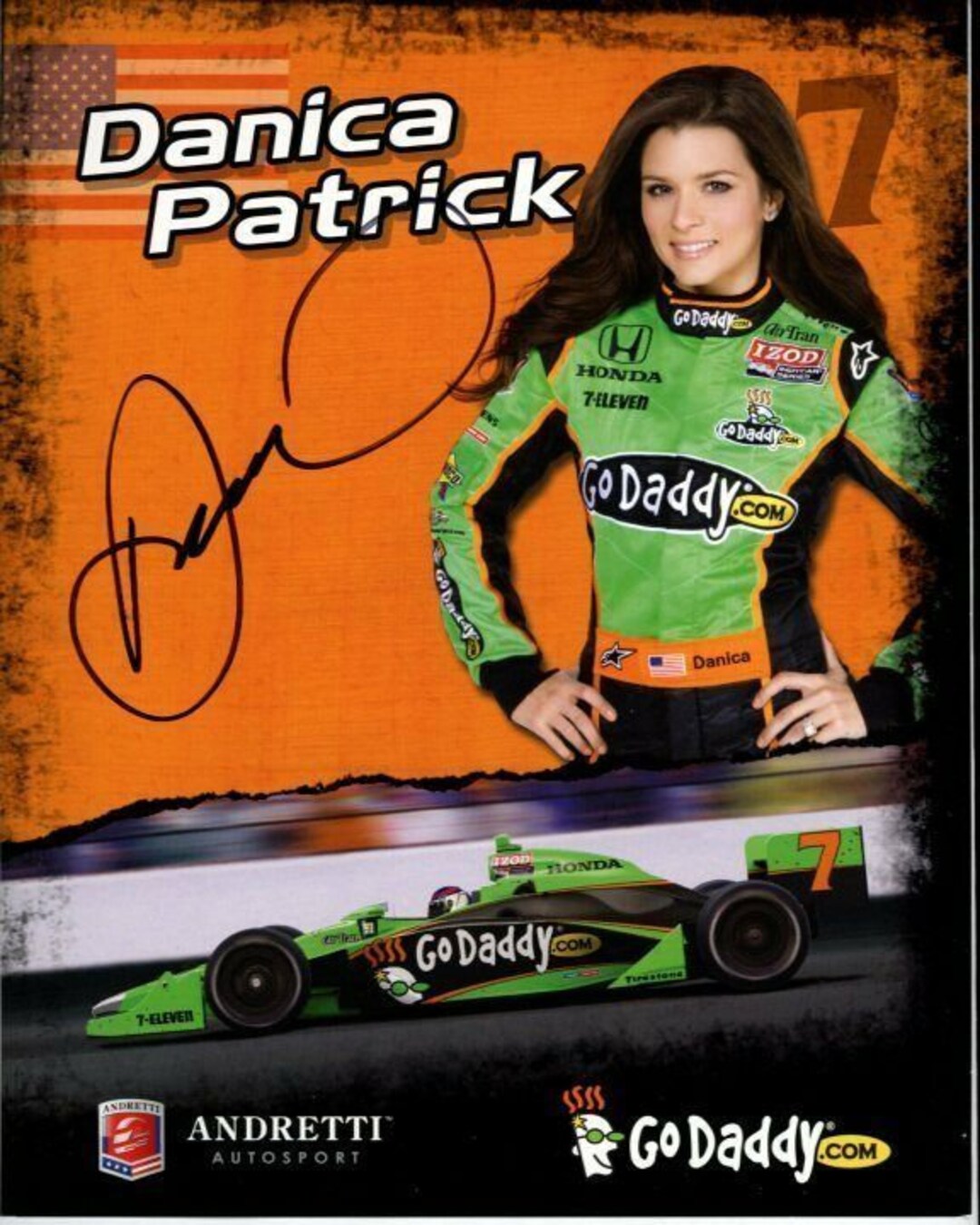 Danica Patrick Signed Autographed 8x10 Indy Andretti Photo Bio Hero ...