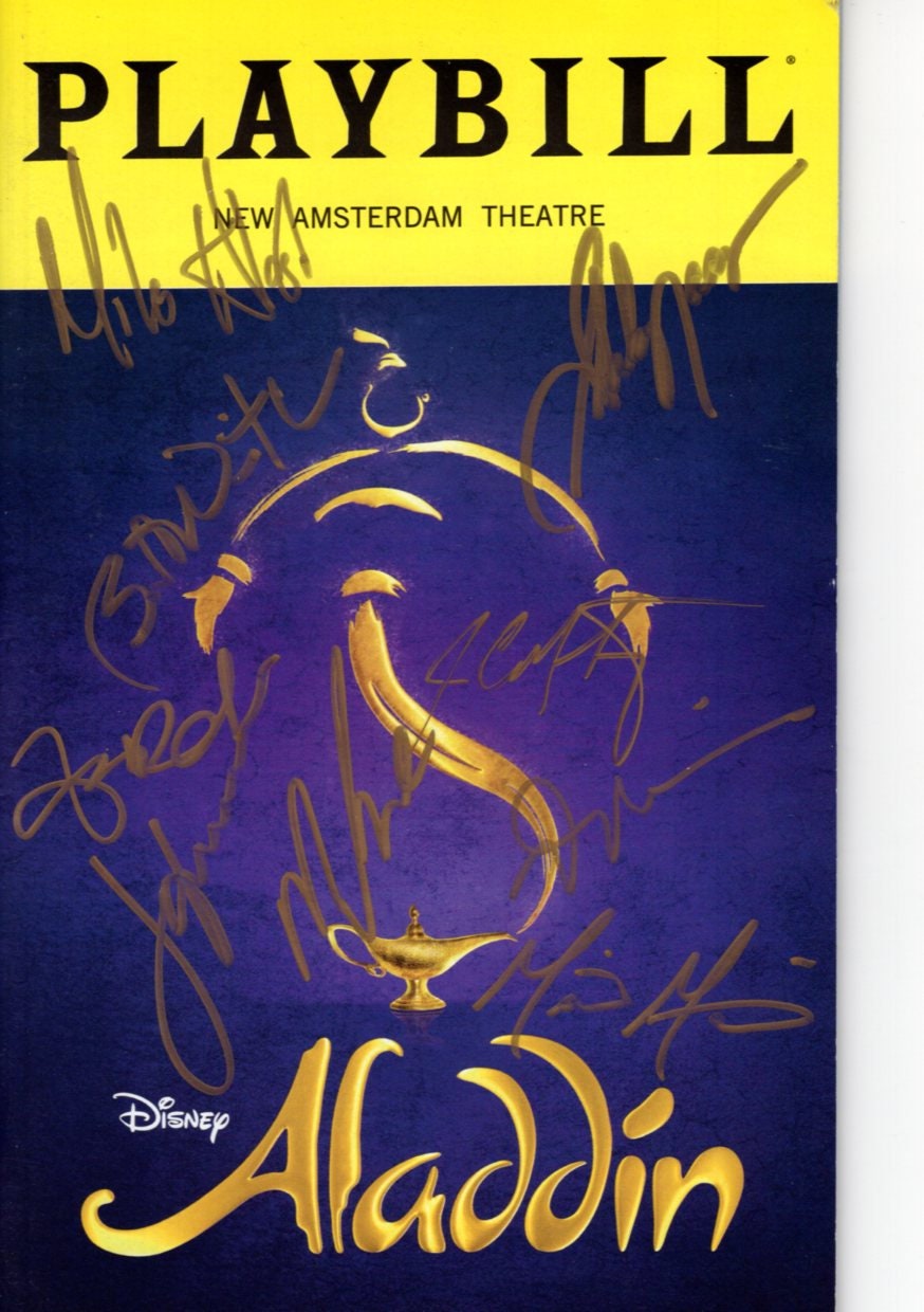 Disney Aladdin Signed Cast Playbill - Etsy