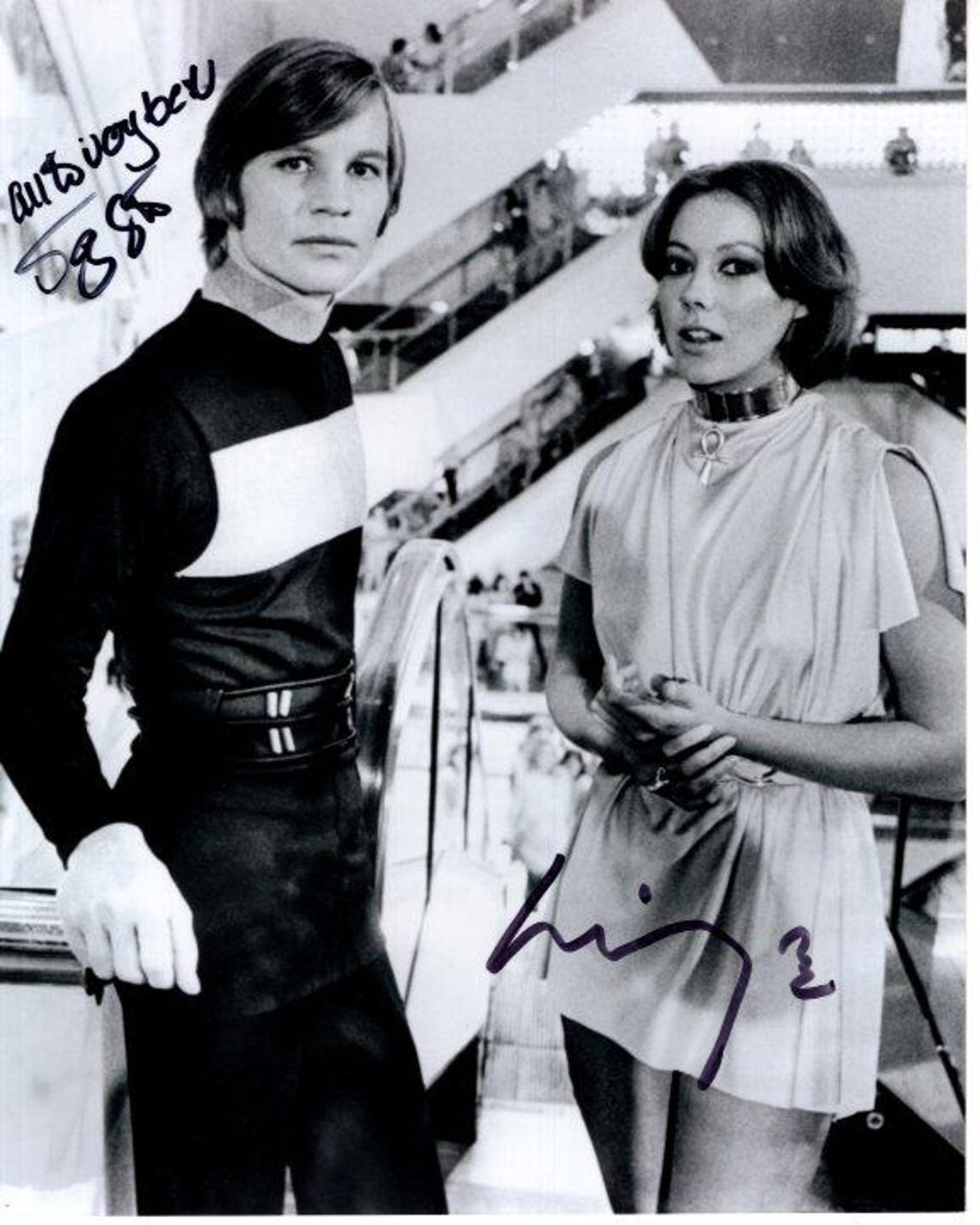 Michael York and Jenny Agutter Signed Autographed 8x10 Logan's Run ...