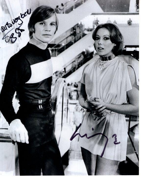 Michael York and Jenny Agutter Signed Autographed 8x10 Logan's Run ...