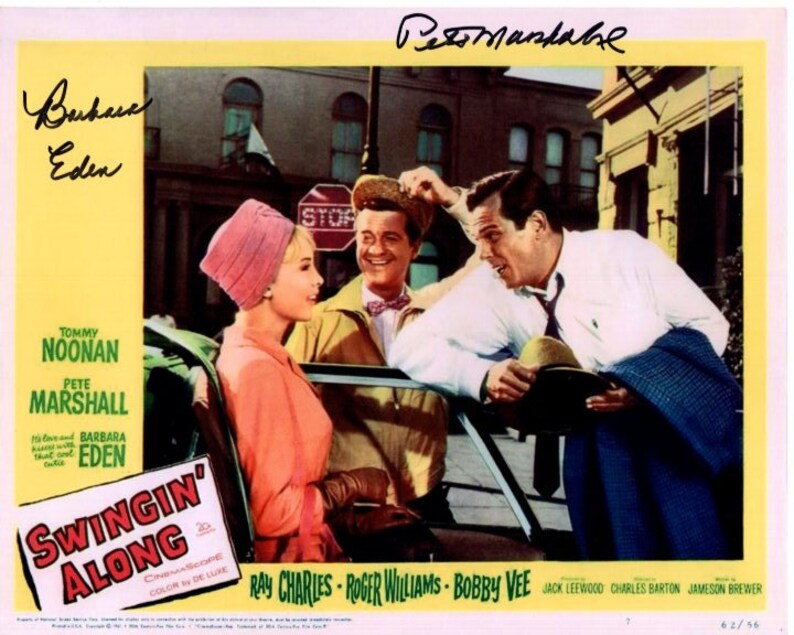 Barbara Eden and Peter Marshall Signed Autographed 8x10 Swingin' Along ...