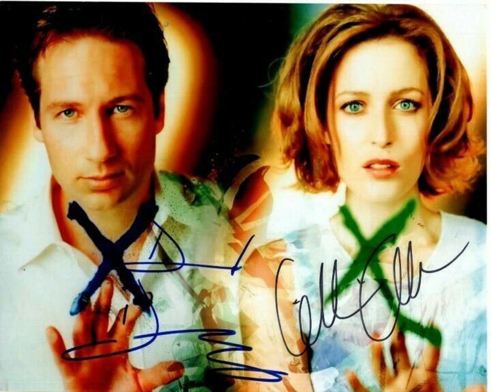 Gillian Anderson and David Duchovny Signed Autographed 8x10 the X Files ...