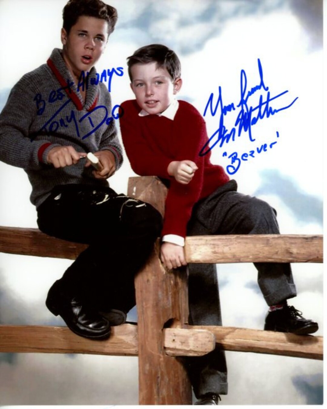 Jerry Mathers and Tony Dow Signed Autographed Leave It to Beaver 8X10 ...