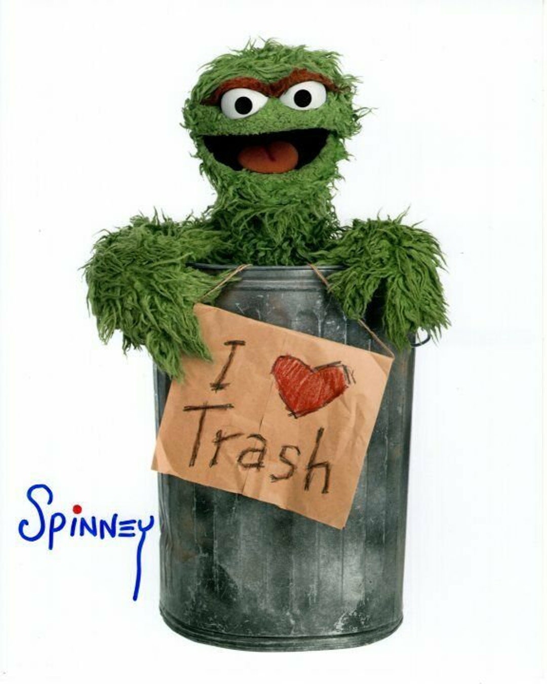 Caroll Spinney Signed Autographed 8x10 Sesame Street Oscar the Grouch ...