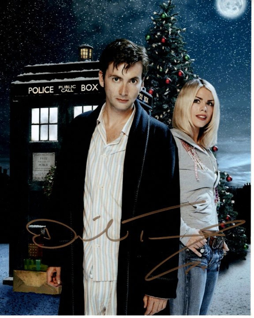 David Tennant Signed Autographed 8x10 Christmas Doctor Who W/ Billie ...