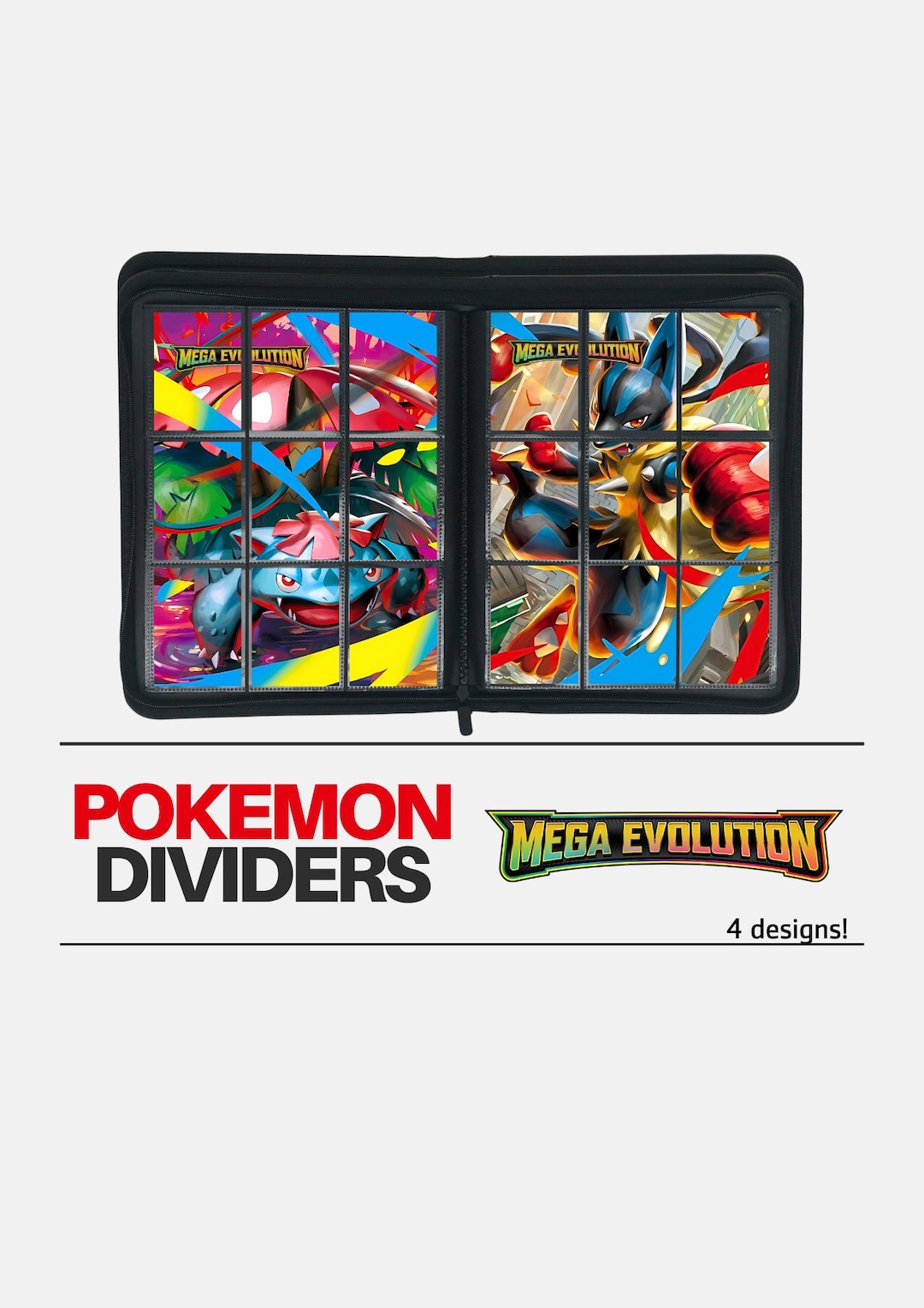 Mega Evolutions | Pokémon Set Divider for Binder - Etsy