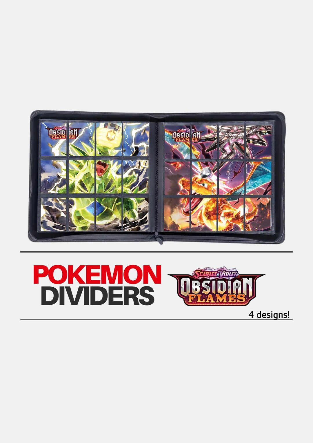 12 Pocket Obsidian Flames | Pokémon Set Dividers for Binder - Etsy