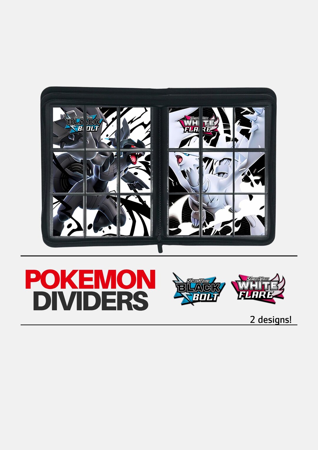 Black Bolt & White Flare Dividers for 9-pocket Binder - Etsy