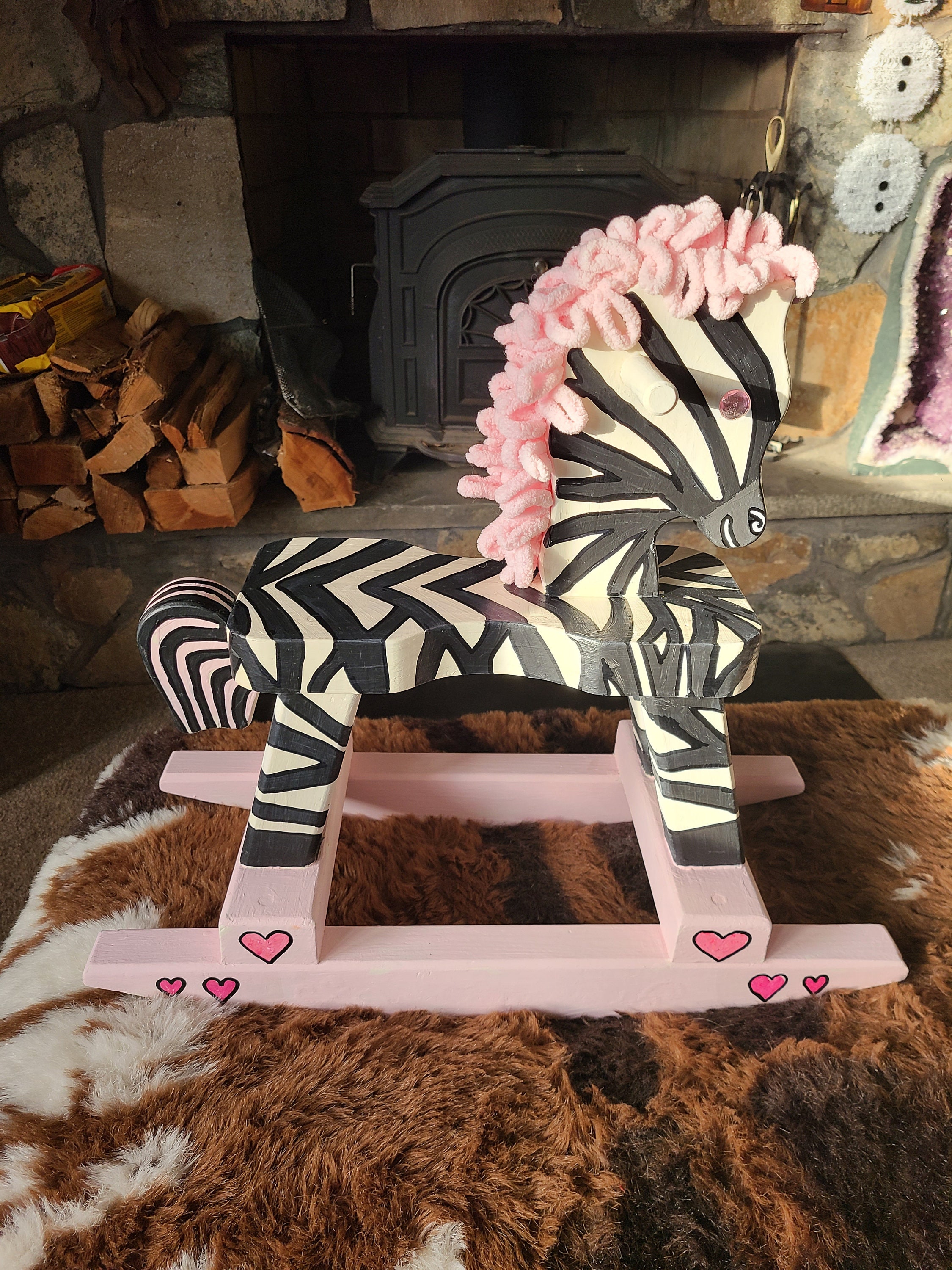 Personalized Wooden Rocking Horse Zebra Child Baby Gift - Etsy