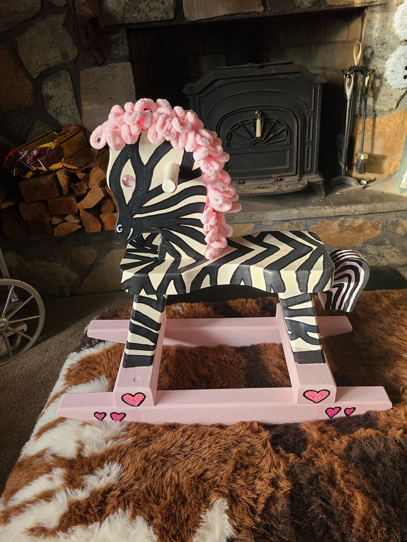 Personalized Wooden Rocking Horse Zebra Child Baby Gift - Etsy