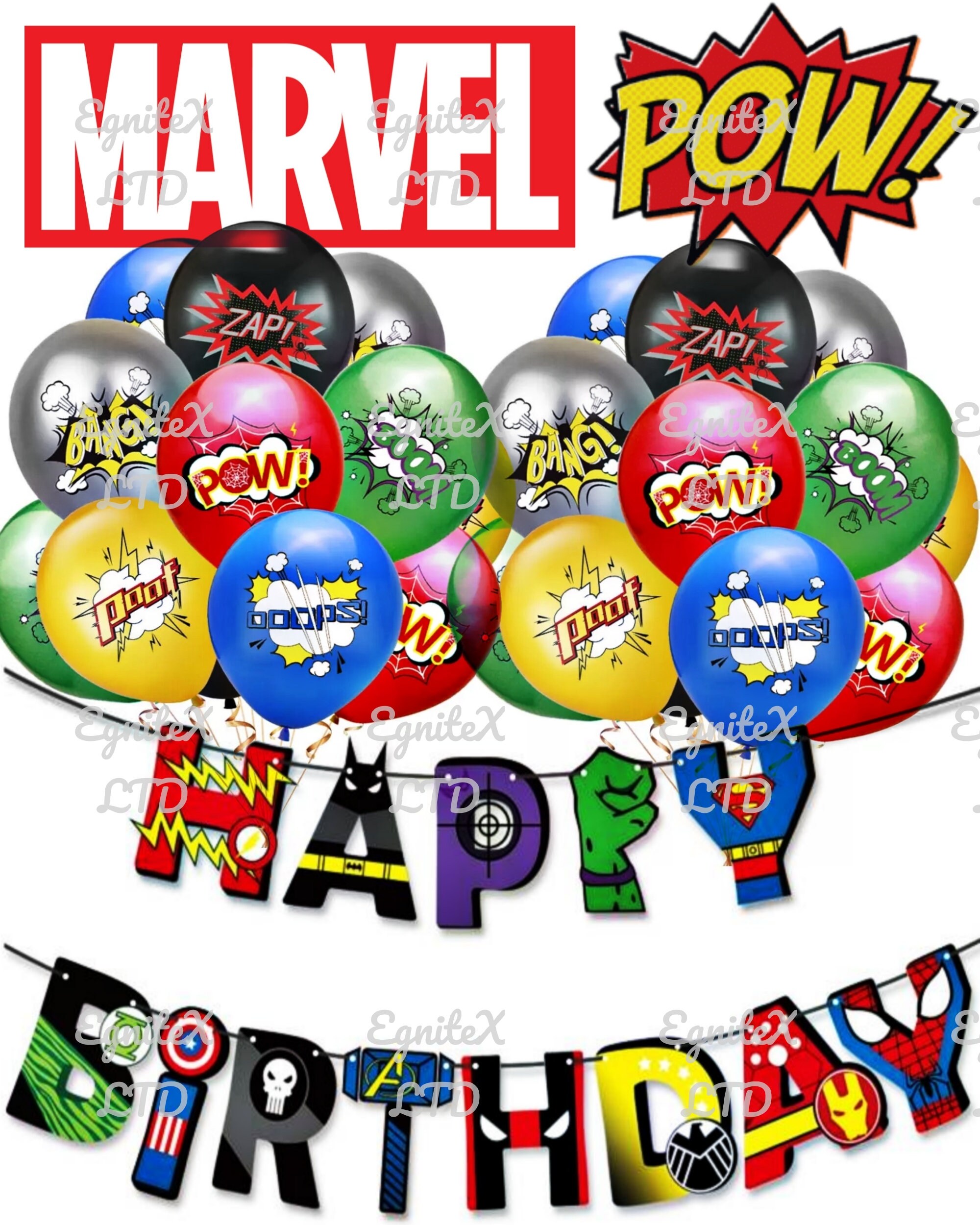 Avengers Happy Birthday Banner