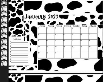 Printable Cow Print Calendar - Etsy