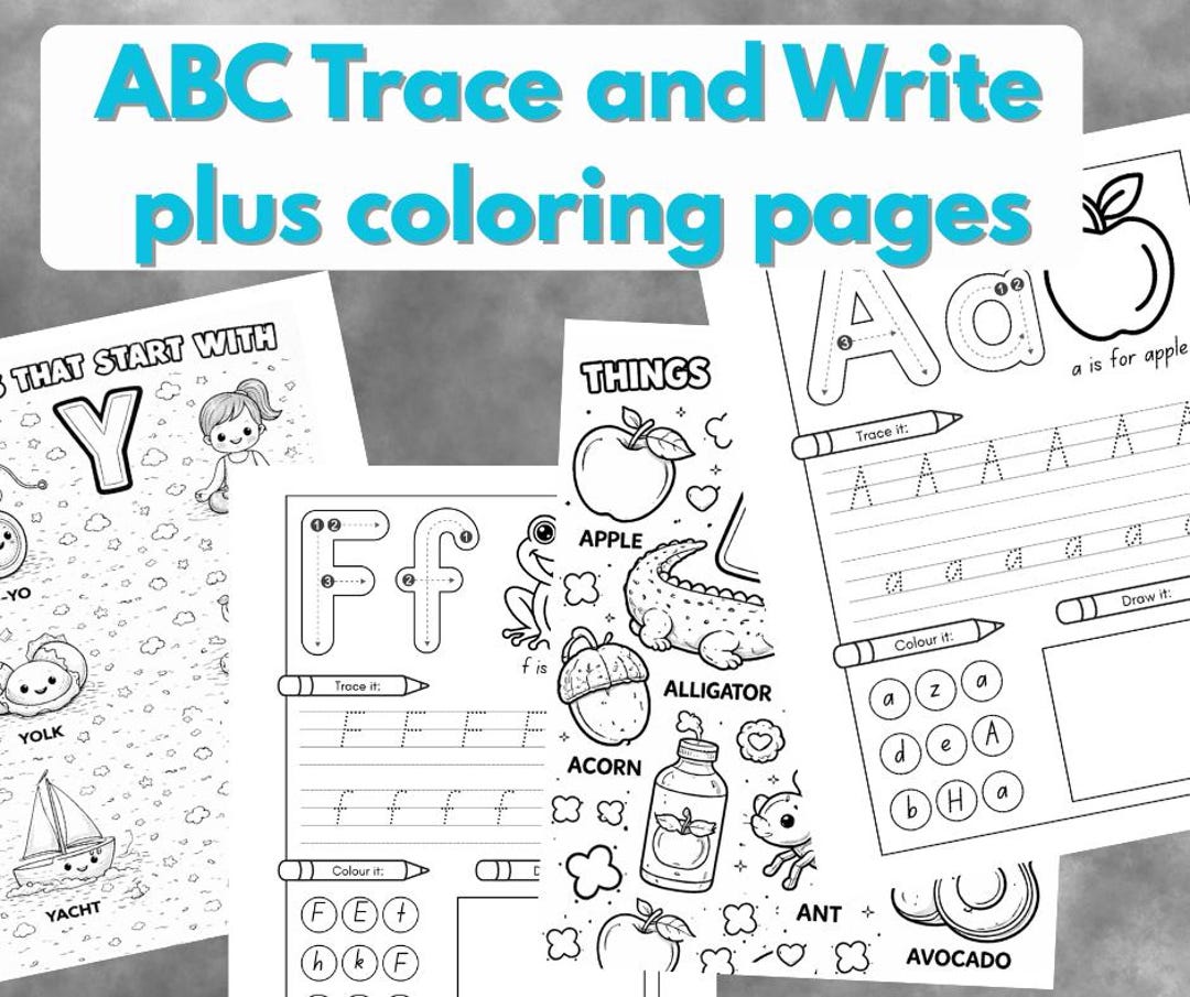 Toddler Learning Abc's Worksheet and Coloring Page Letter Tracing Pre-k ...