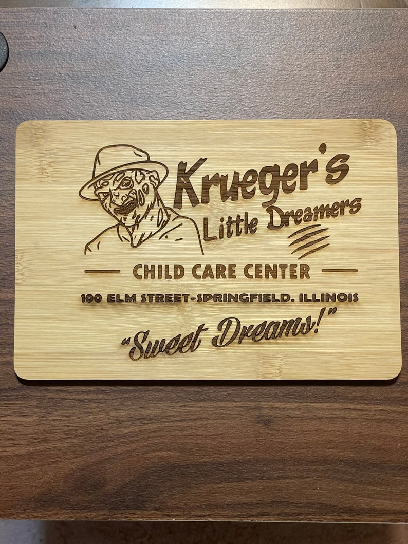 Laser Engraved Horror Villain Freddy Day Care Sign Cutting - Etsy Laser Engraved Horror Villain Freddy Day Care Sign Cutting - Etsy