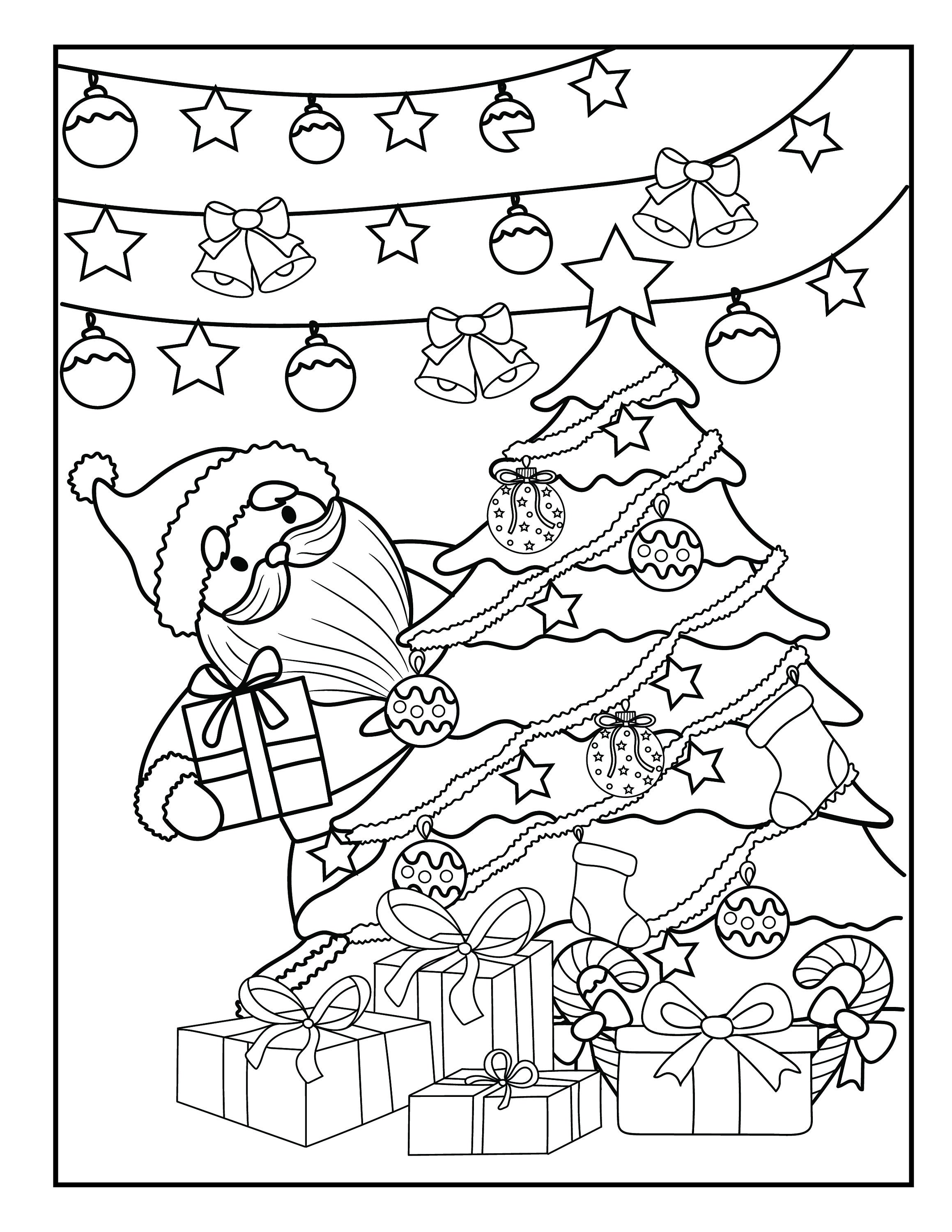 KIDS COLORING PAGES Christmas Santa Snowman Christmas Tree - Etsy Canada