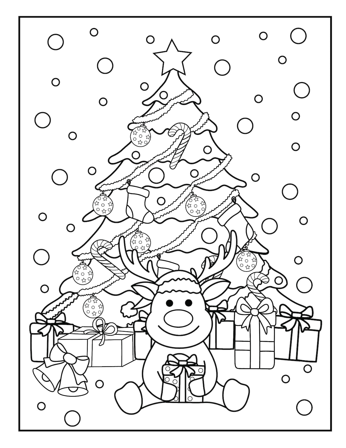 KIDS COLORING PAGES Christmas Santa Snowman Christmas Tree - Etsy Canada