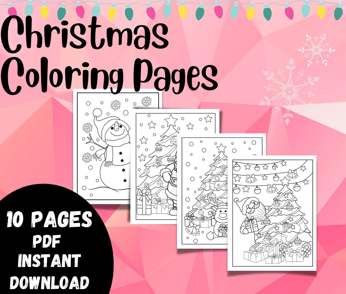 KIDS COLORING PAGES Christmas Santa Snowman Christmas Tree - Etsy Canada