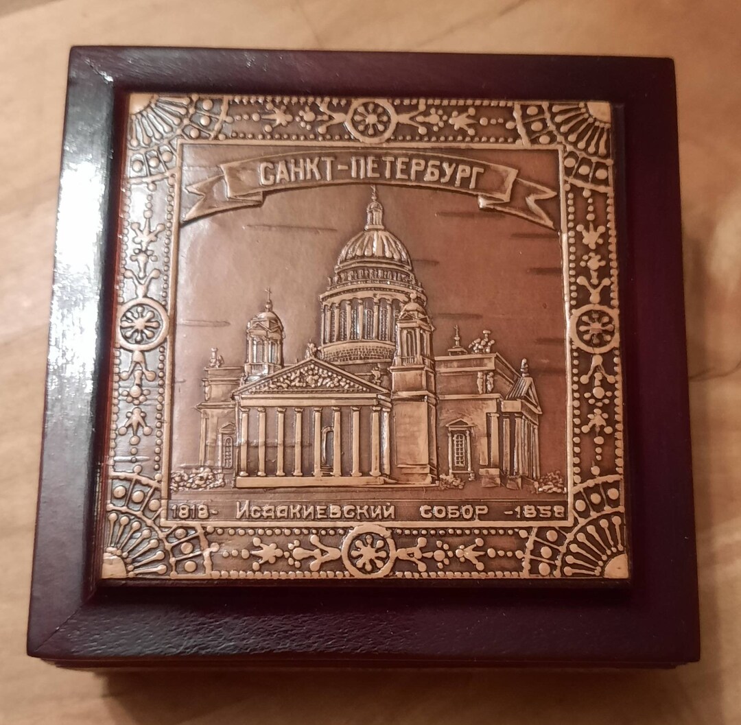 Russian Wooden Box 4x4x1 Inches Velvet Lined - Etsy