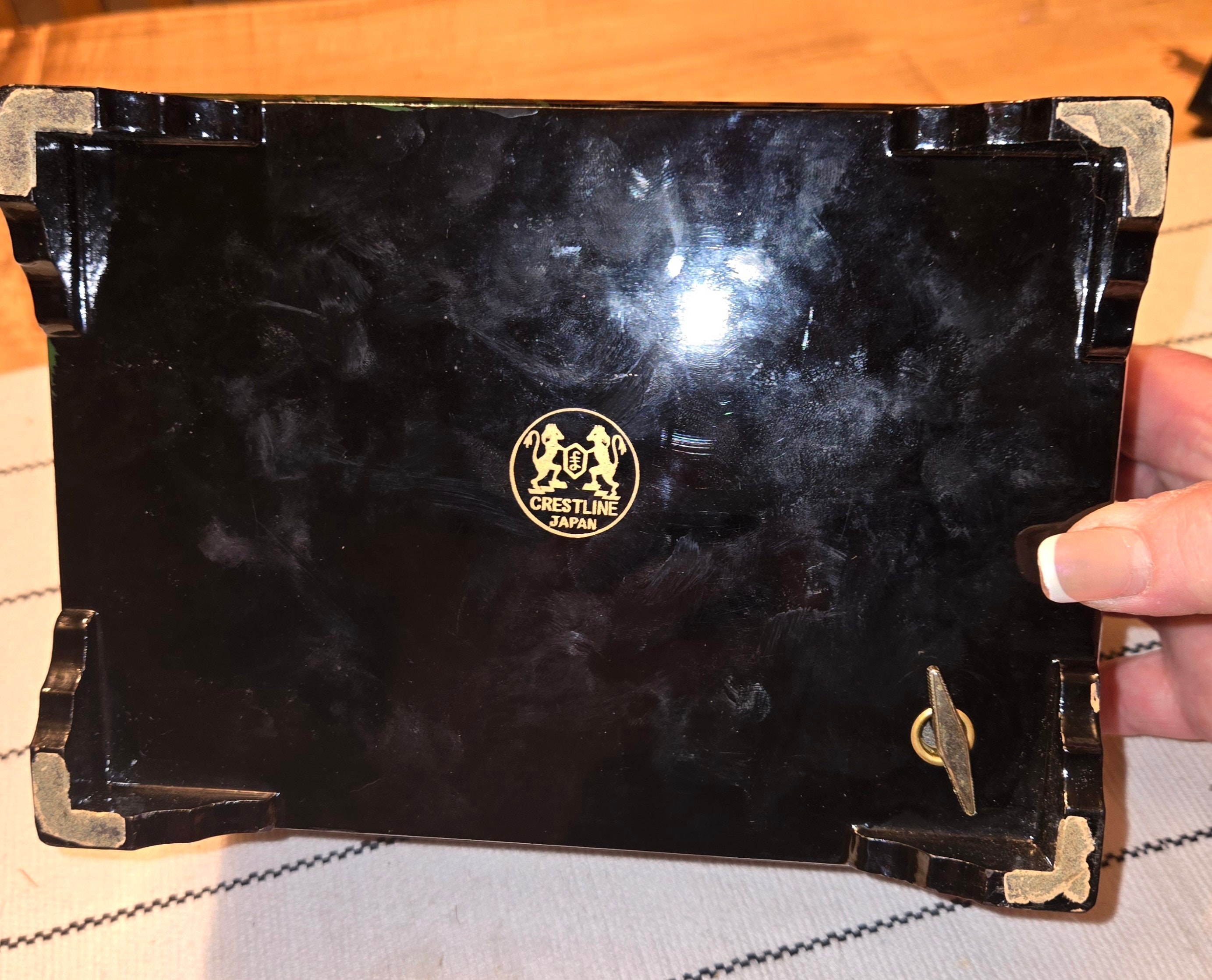 Japanese Black Lacquer Mt Fuji Music Jewelry Box 1940s Mint Condition ...
