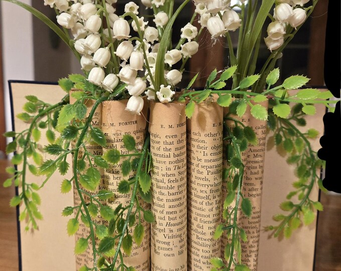 Spring Bookquet Lily-of-the-valley Floral Decor Handcrafted Upcycled ...