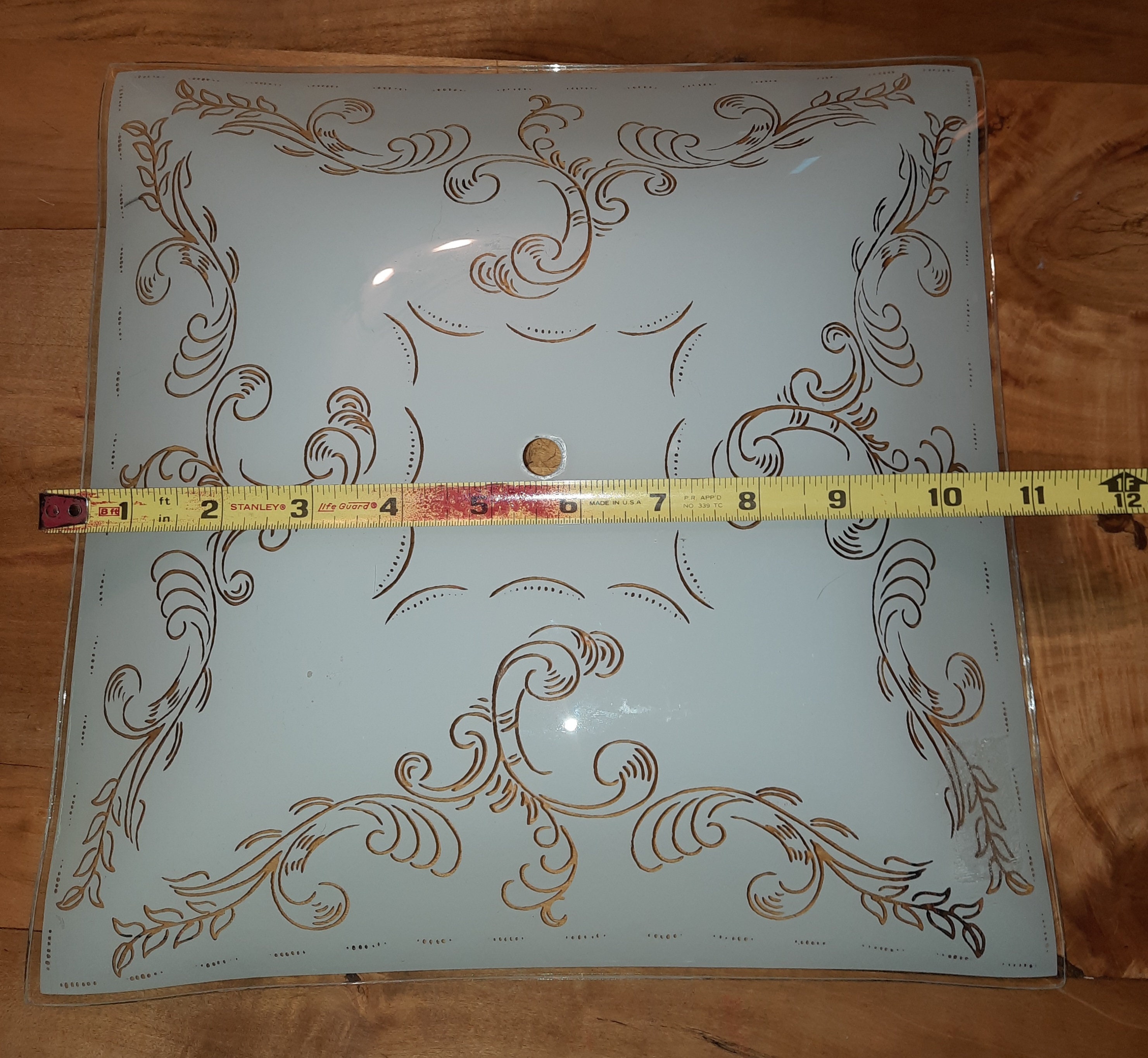 Mid-century 15 in Square Glass Ceiling Mount Light Fixture SALE Was 55 ...