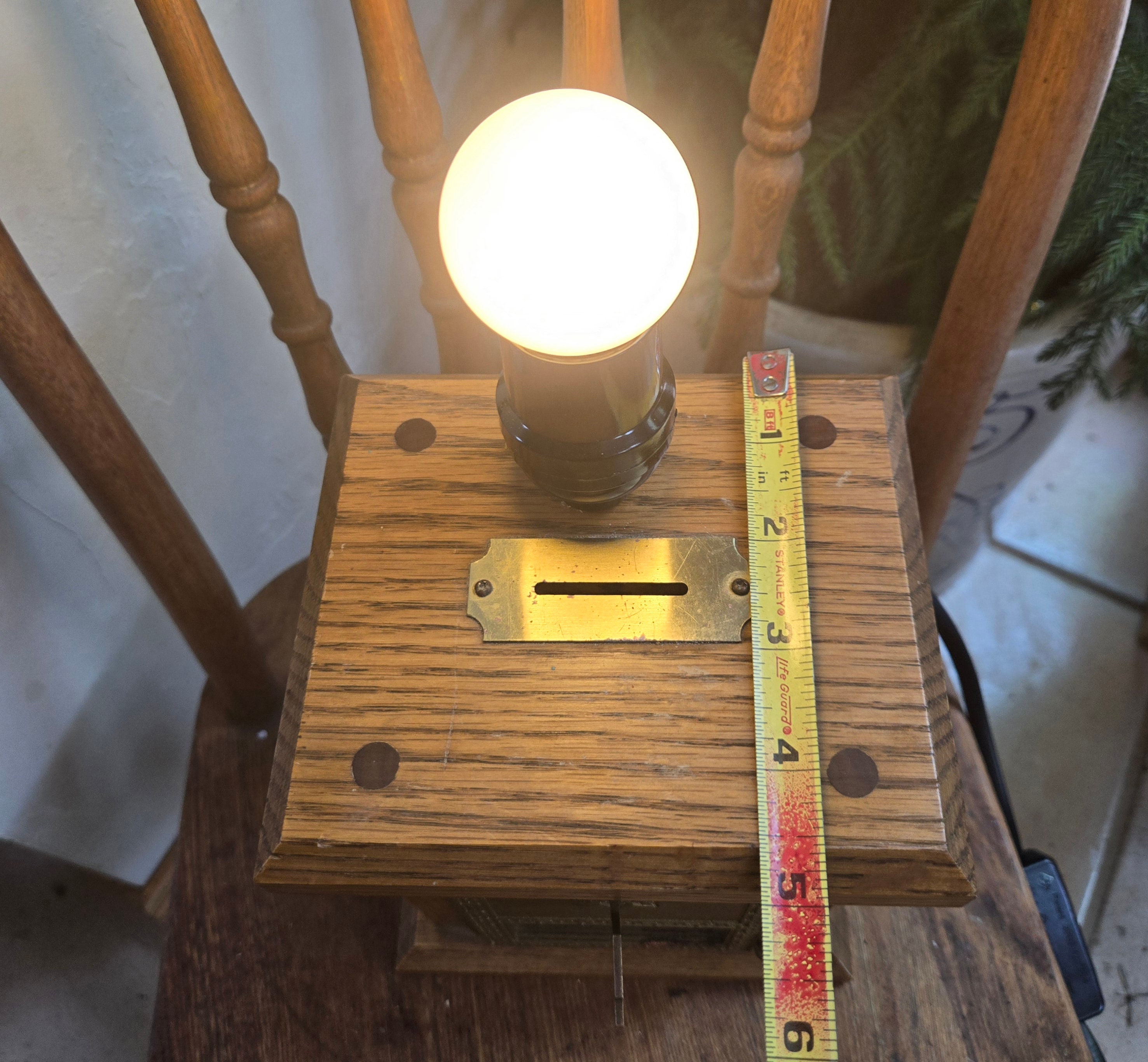 Vintage Post Office Box Door Lamp & Bank Nightlight Handmade Hardwood ...