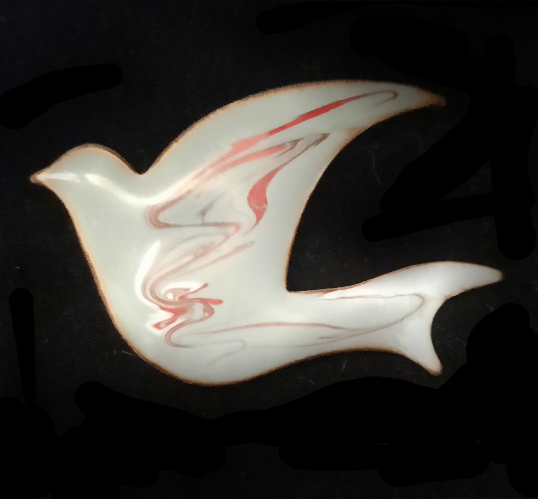 Pale Blue Enameled Bird Dove of Peace Pin Vintage 70s Free Shipping - Etsy