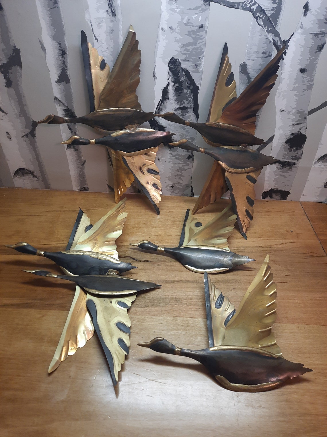 MCM Metal Ducks in Flight Wall Decor 5 Pc Set SALE Was 75 Now 68 - Etsy
