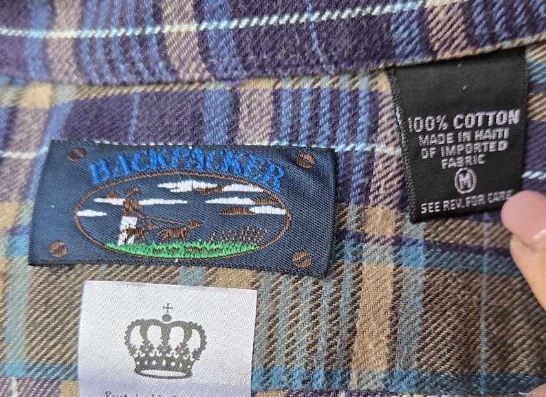 Sandlot King of Crash Flannel Blue Tan Multi Plaid Baseball Softball ...