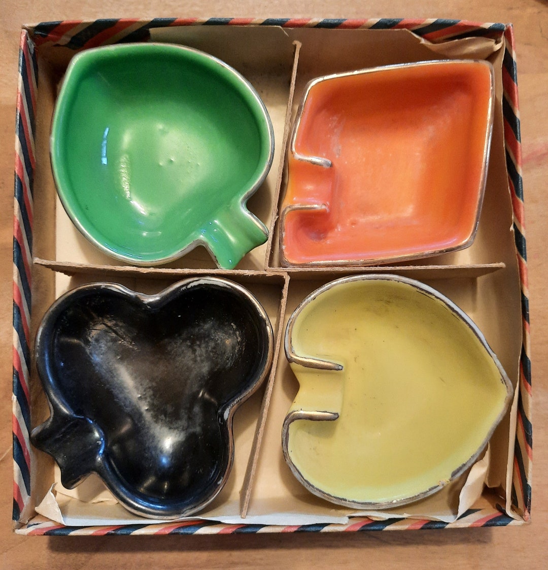 Card Suit Individual Ashtrays/trinket Dishes Set of Four, Vintage 1950s ...
