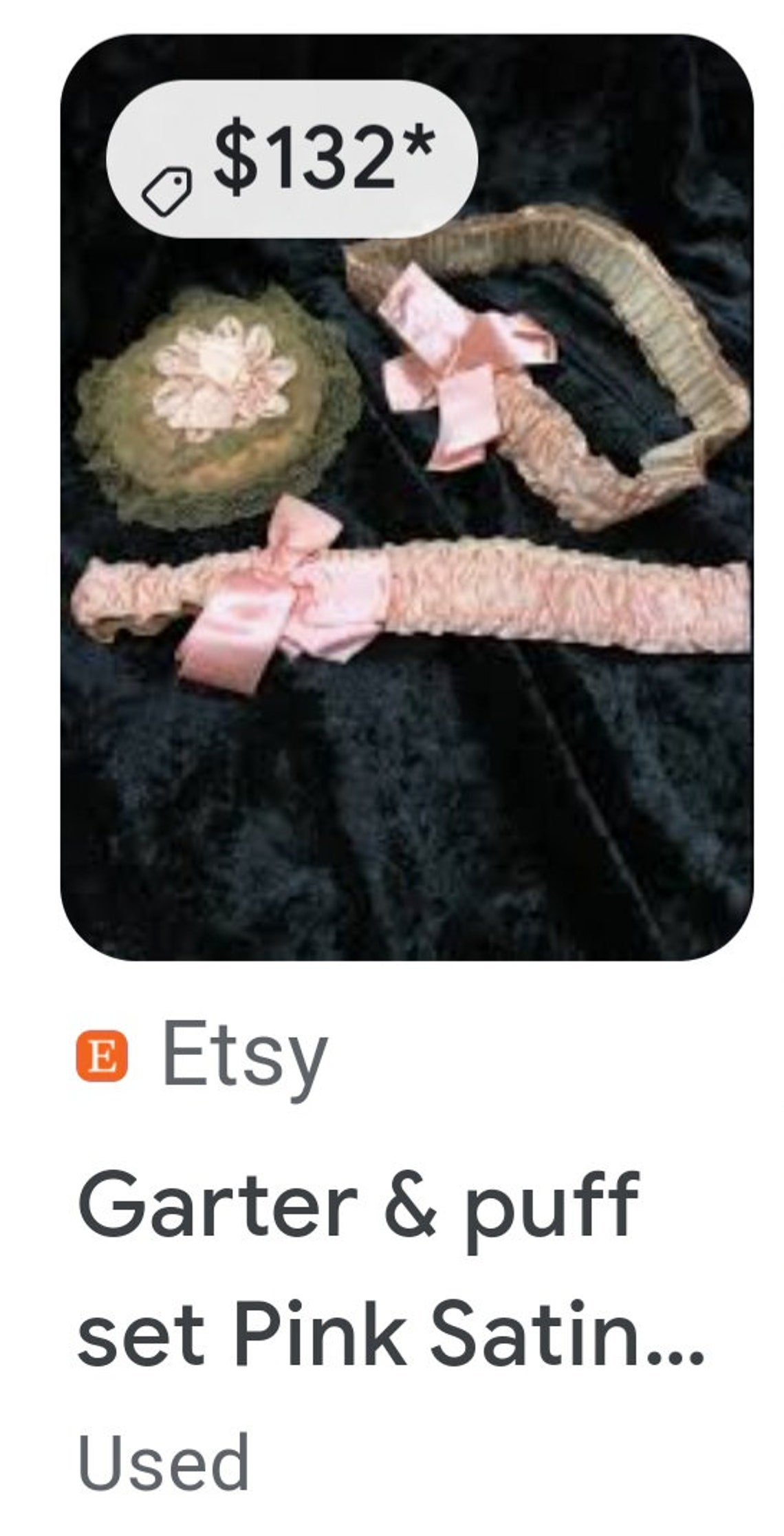 Silk Garters Pink Green Rose Ribbon Work Antique Renactor Wedding Night ...