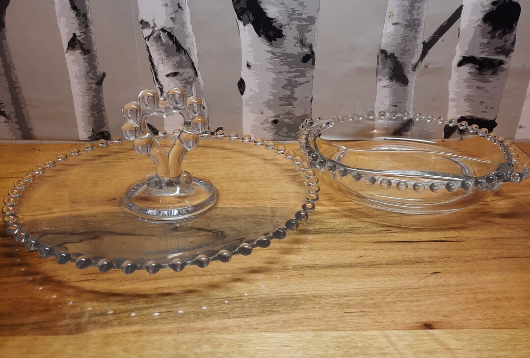 Imperial Candlewick Serving Plate Heart Center Handle and Divided Dish ...