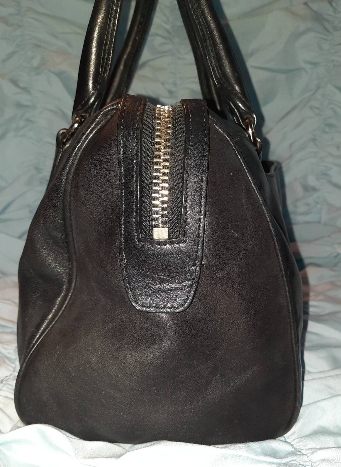 COACH Black Leather Double Handled Satchel Legacy Haley 12x8x4 - Etsy