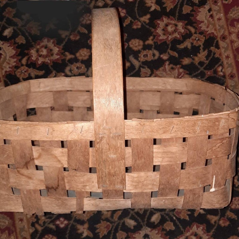 Vintage Wood Basket - Etsy