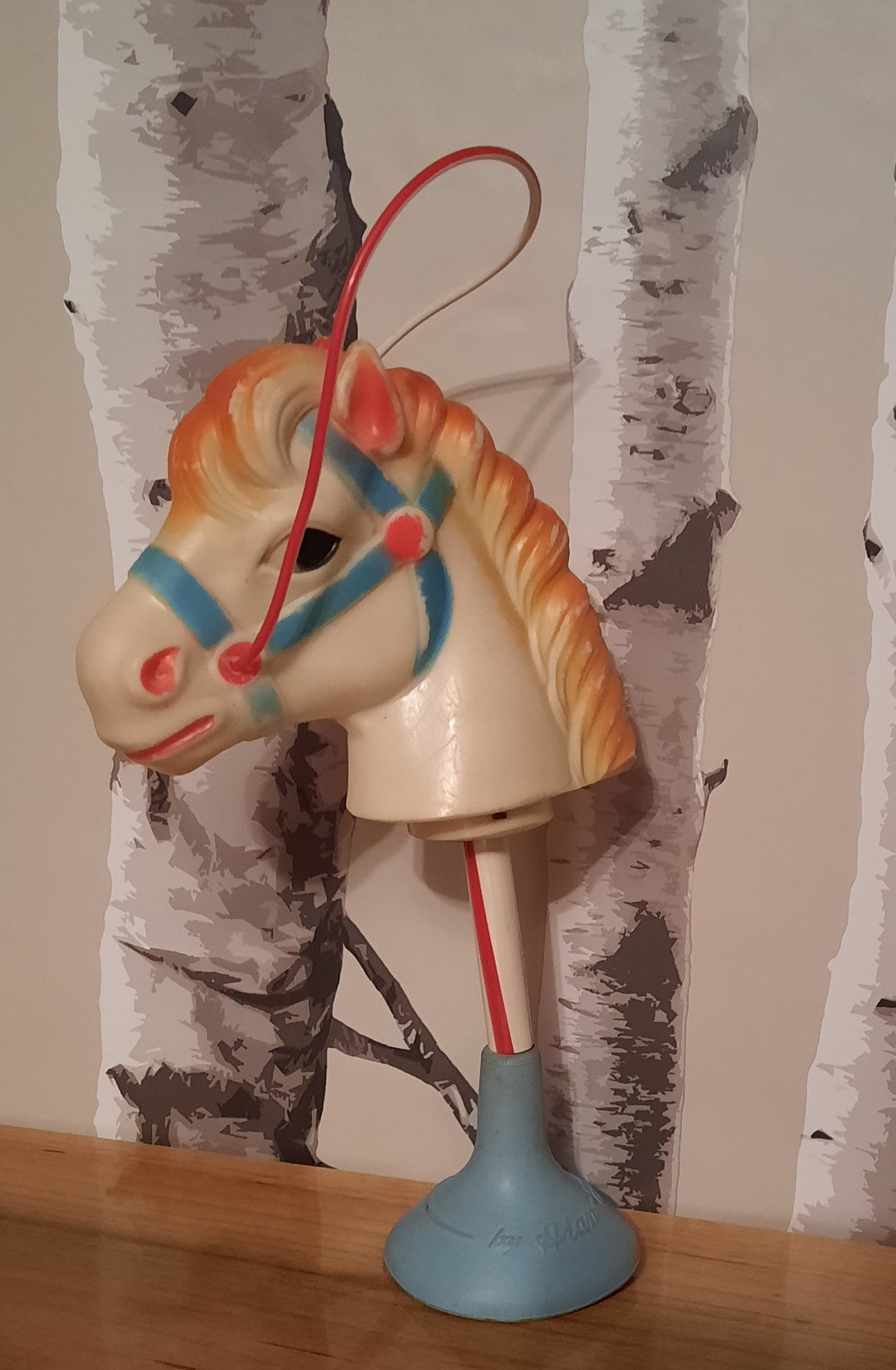 Alan-joy Horse With Reins Suction Cup High Chair Baby Toy 8 in Vintage ...