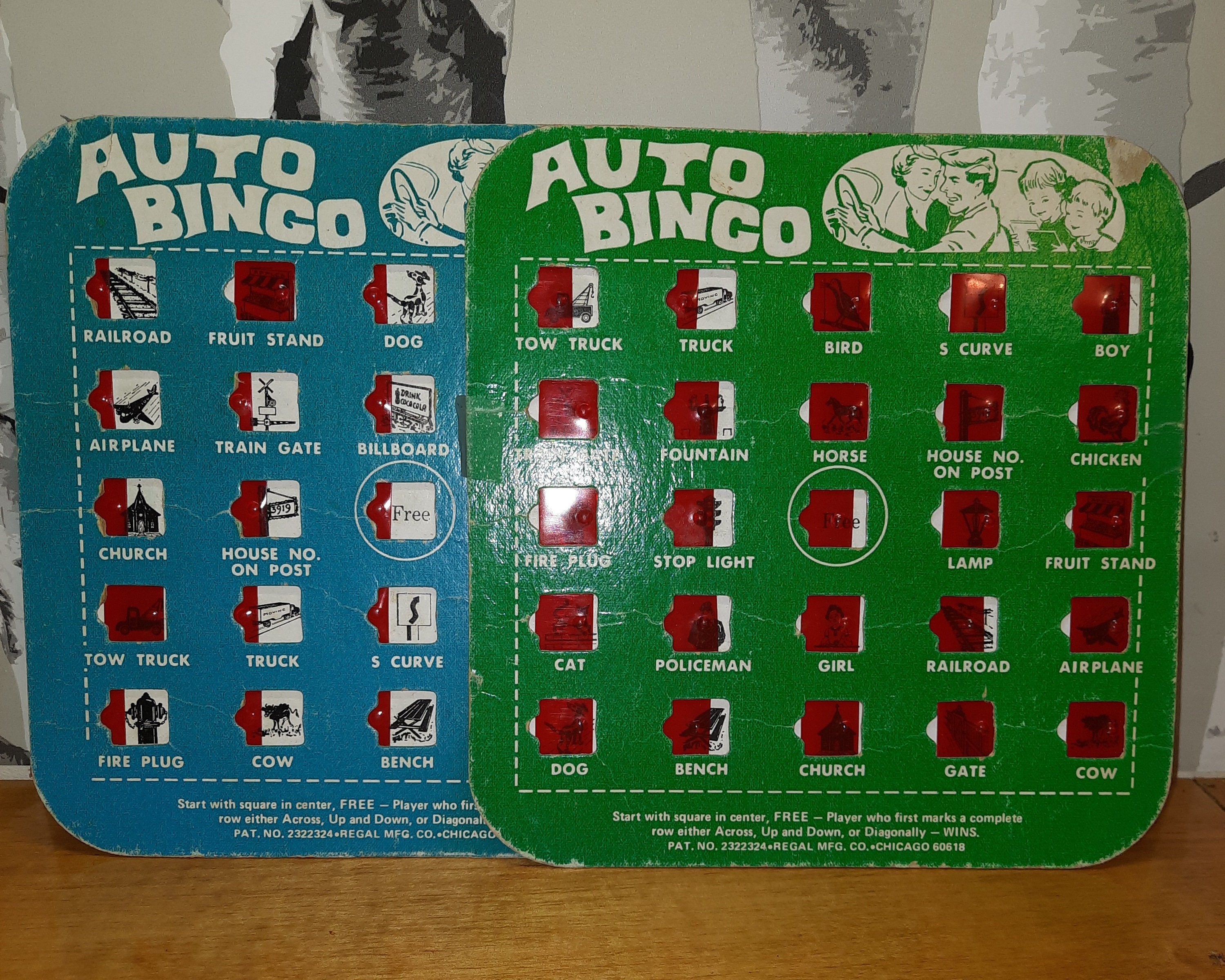 Auto Bingo Travel Game Set/2 Vintage 1960s Free Shipping Car Games Kids ...