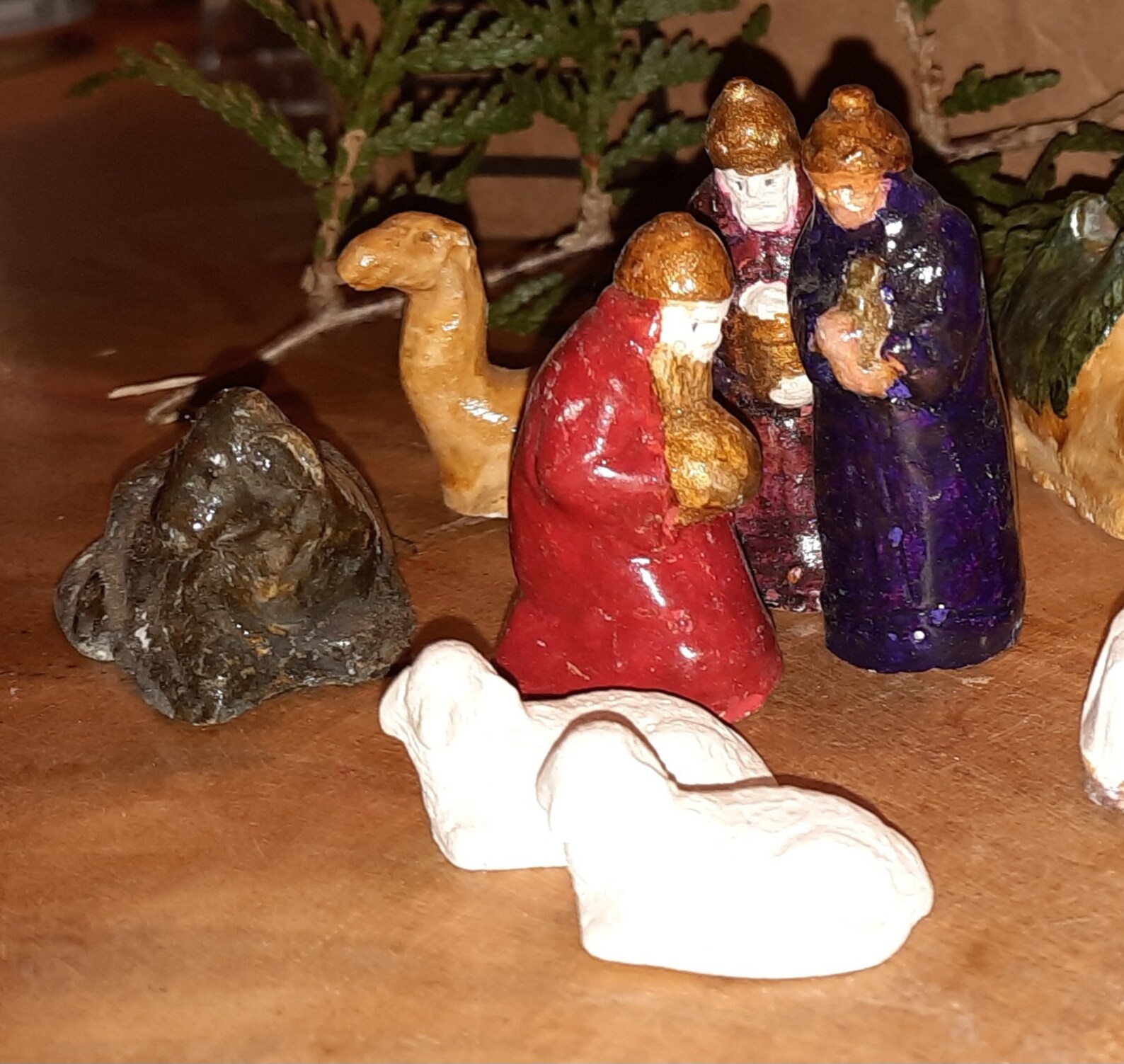 Mini Nativity Set, Glazed Chalkware, Colorful, Charming, Vintage SALE ...