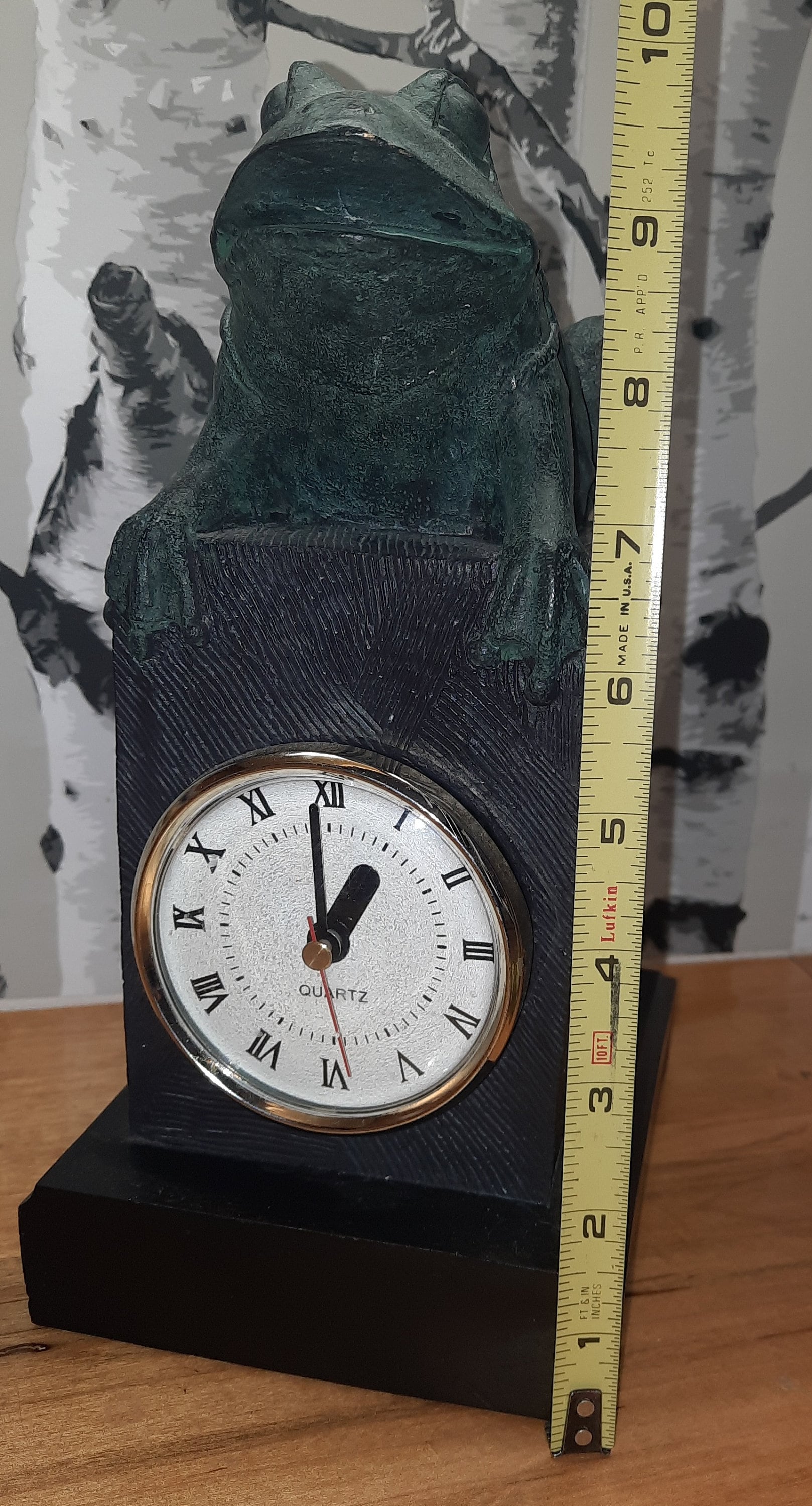 Bullfrog Mantle Clock Black Column Base, Verdes Frog Vintage 1990s - Etsy