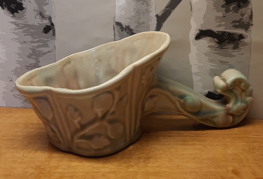 MCM Ceramic Planter With Handle Trinket or Candy Dish Unusual Pipe ...