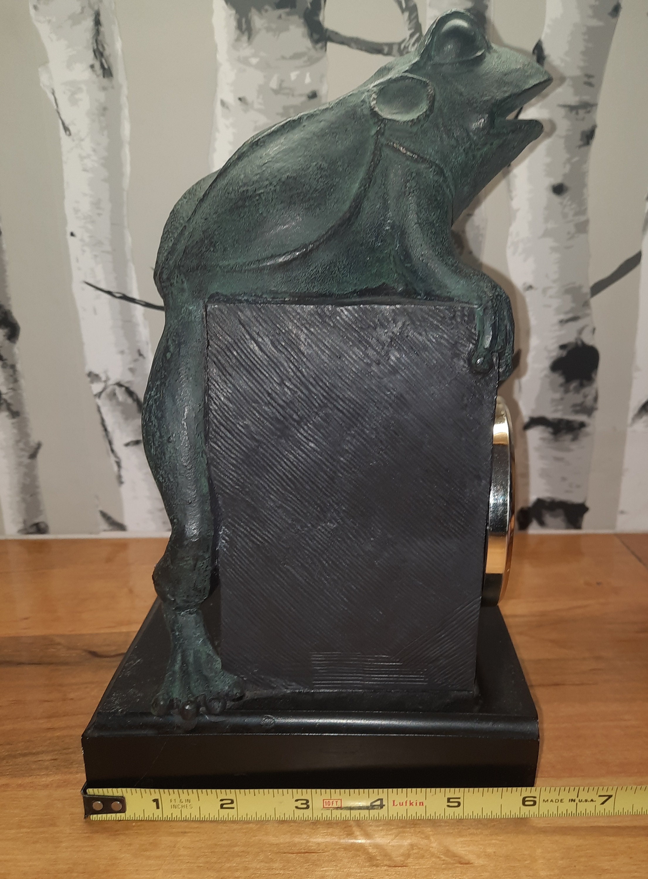 Bullfrog Mantle Clock Black Column Base, Verdes Frog Vintage 1990s - Etsy
