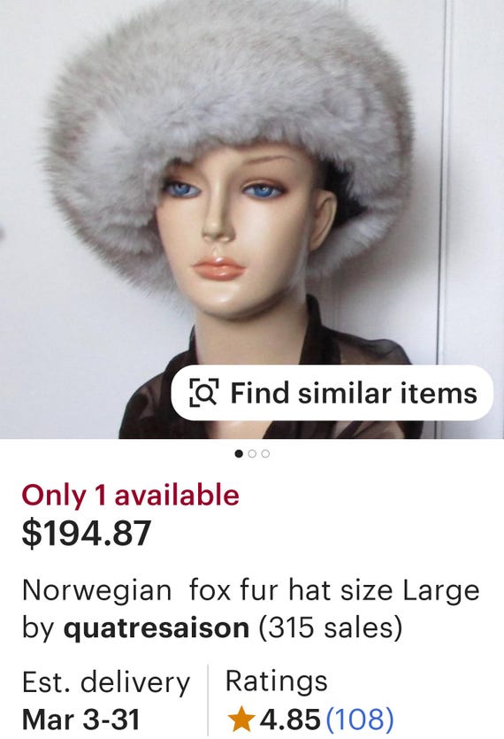 Wild Things Fox Fur Hat - Gem